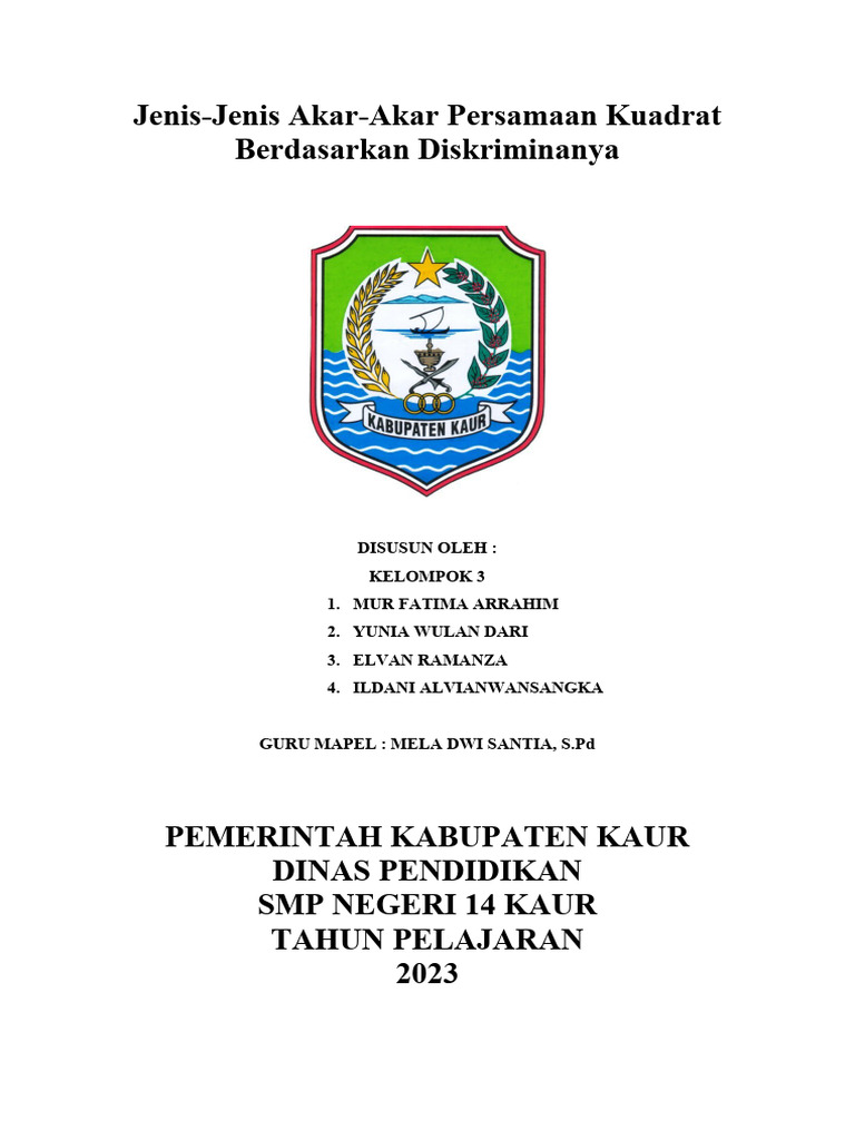 Jenis-Jenis Akar-Akar Persamaan Kuadrat Berdasarkan Diskriminanya Asli ...