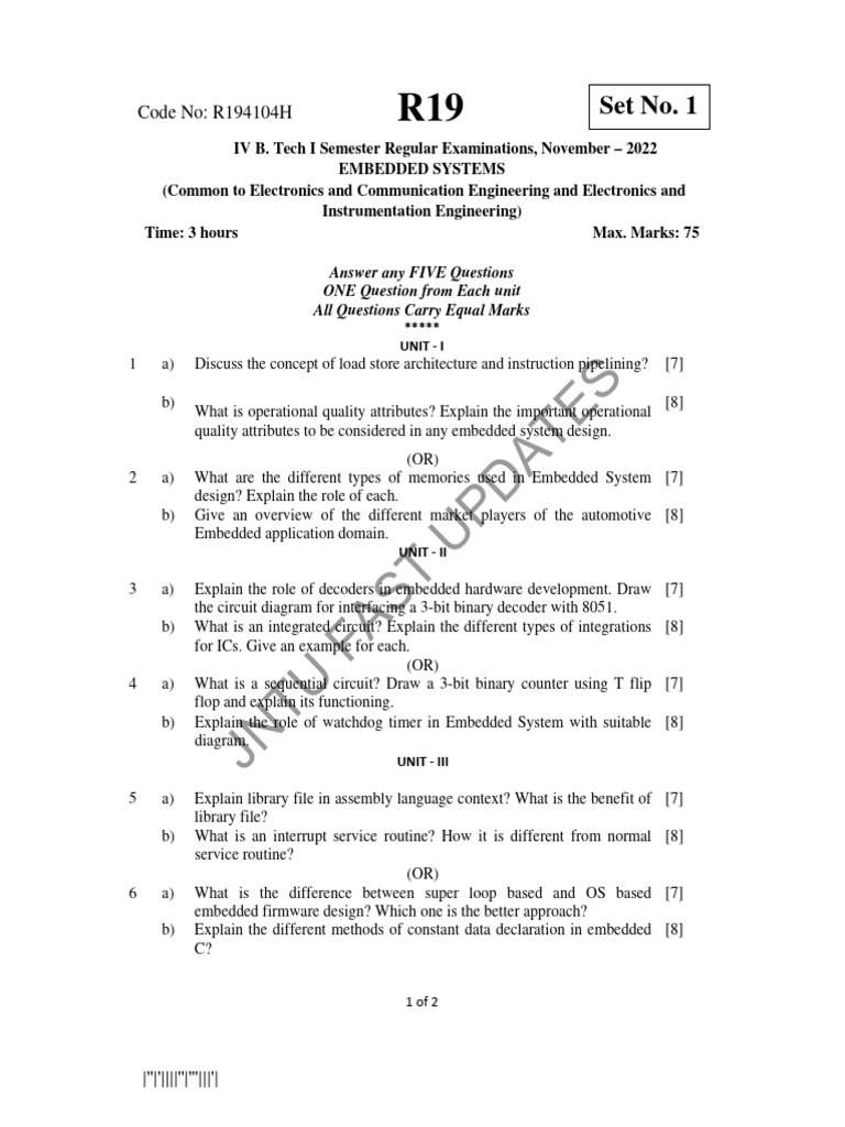 Embedded Systems Eceeie Nov 2022 | PDF | Embedded System | Thread (Computing)