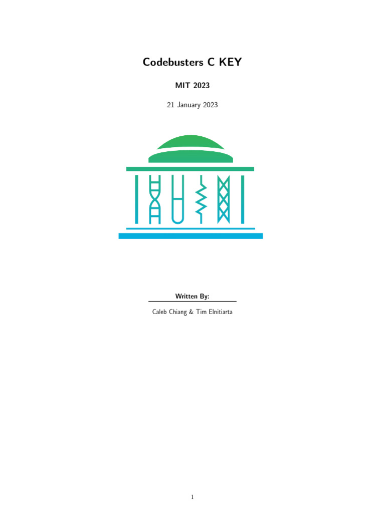 MIT 2023 Codebusters KEY | PDF