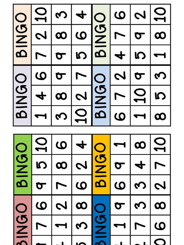 BINGO NUMERAIS ATÉ 10 | PDF
