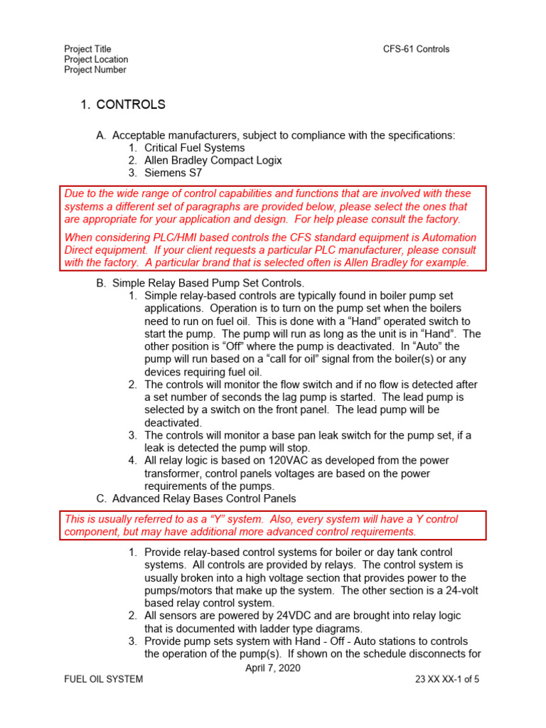 CFS61-Controls-4-7-20 | PDF | Programmable Logic Controller | User Interface