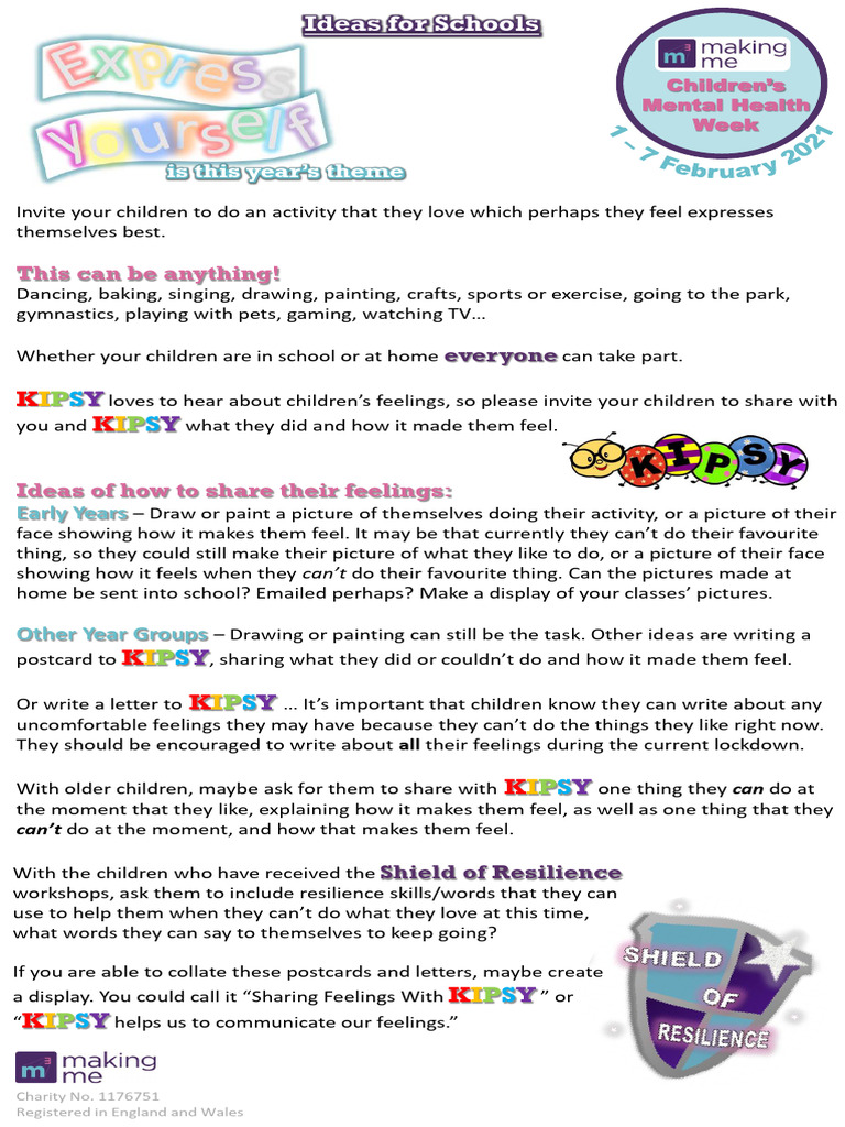 Childrens Mental Health Week Express Yourself Ideas For Schools 11 ...