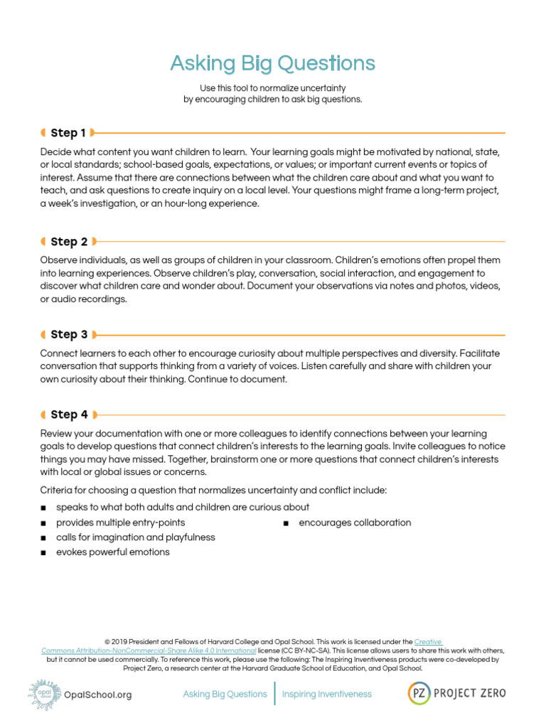 Asking Big Questions | Download Free PDF | Learning | Thought