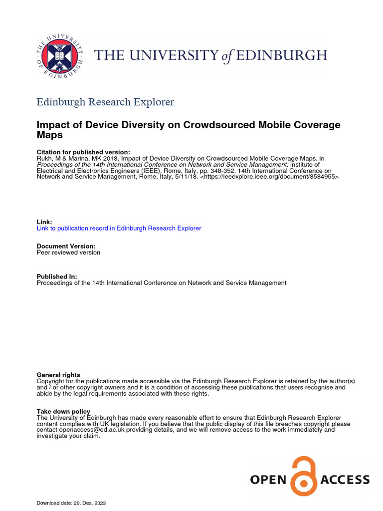 Impact of Device Diversity On Crowdsourced Mobile Coverage Maps | PDF ...