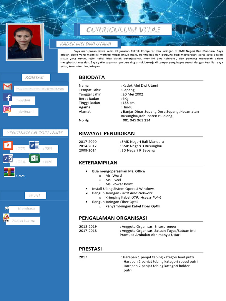 CV - Kadek Mei Dwi Utami (1) 2 | PDF | Karier & Perkembangan