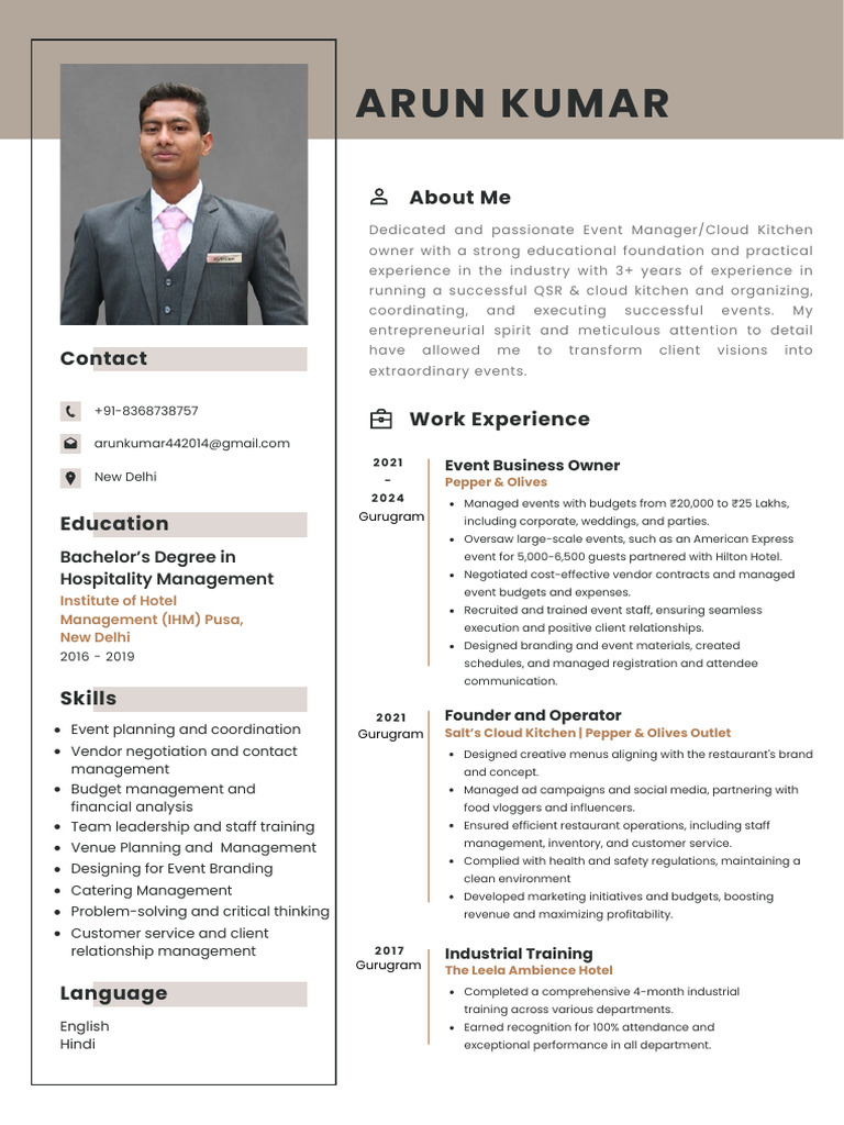 Arun Kumar CV | PDF | Brand | Business