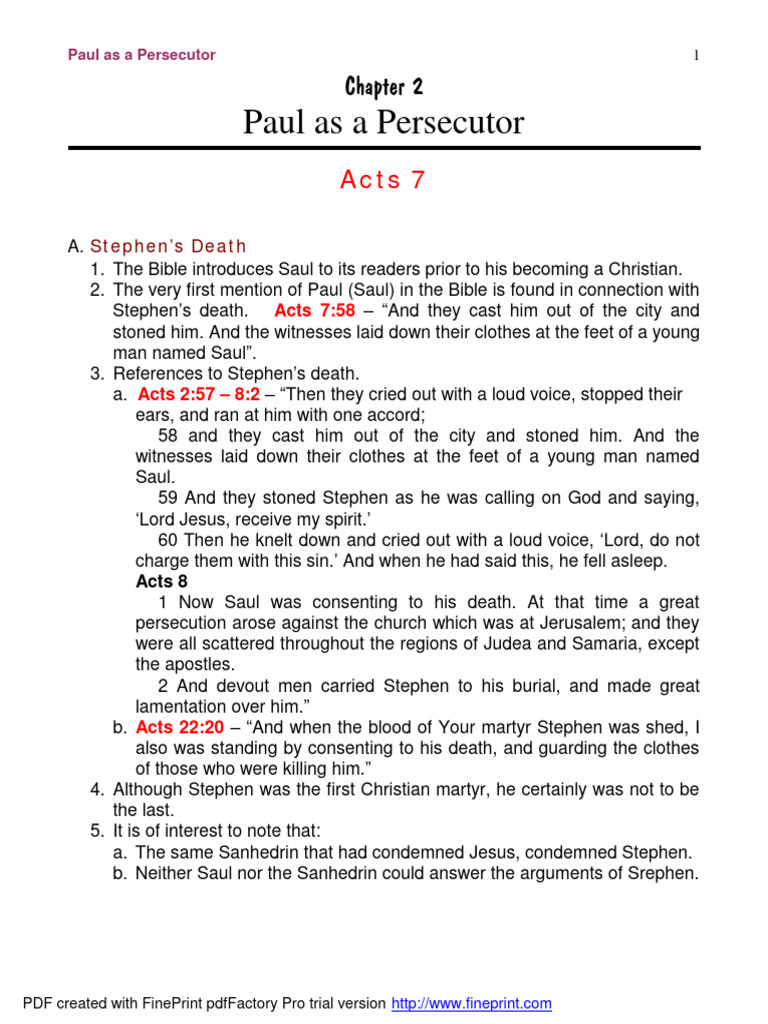 2 - Paul as a Persecutor | Download Free PDF | Paul The Apostle | Acts ...