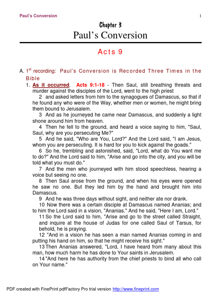 3 - Pauls Conversion | PDF | Paul The Apostle | Jesus