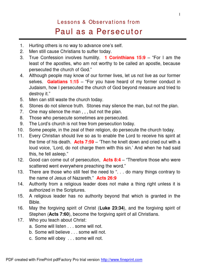 2 - Lessons and Observations From Paul As A Persecutor | PDF | Jesus ...