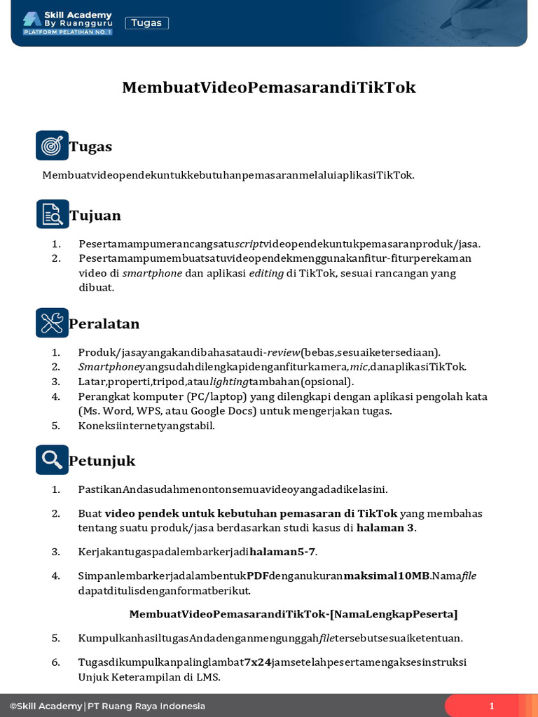 Unjuk Keterampilan - Tik Tok | PDF