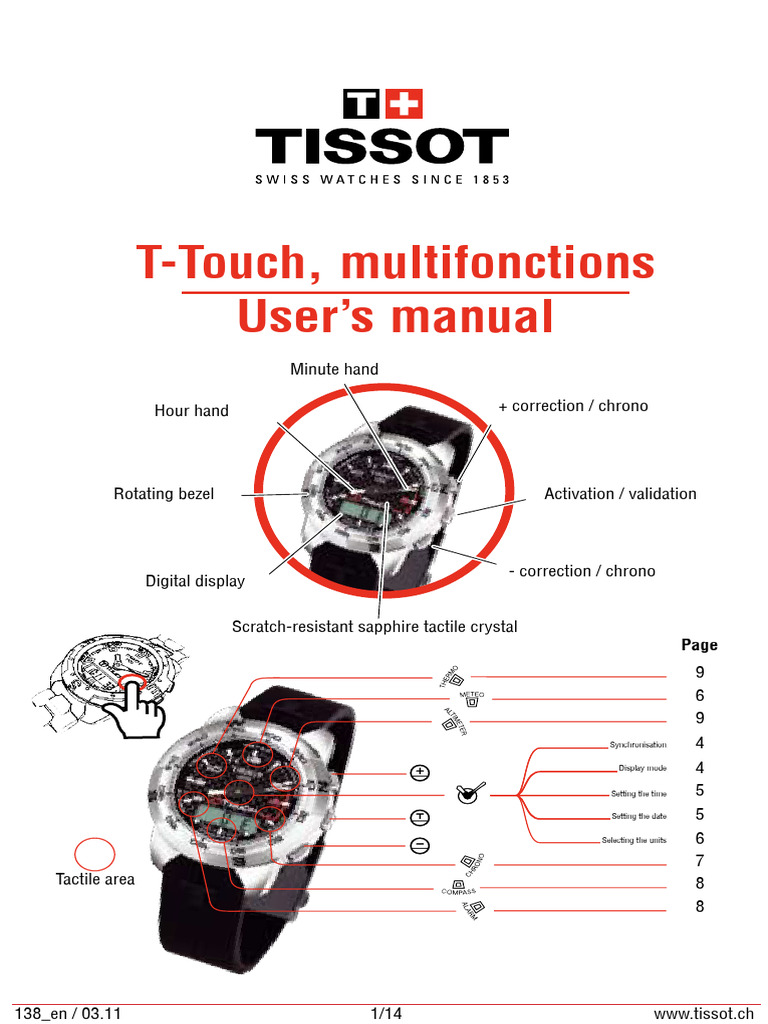 Tissot Touch Manual | Download Free PDF | Compass | Atmospheric Pressure