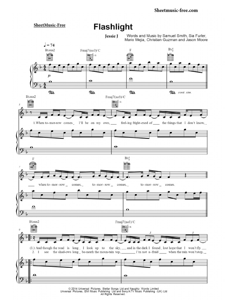 Flashlight Sheet Music Jessie J SheetMusic | PDF