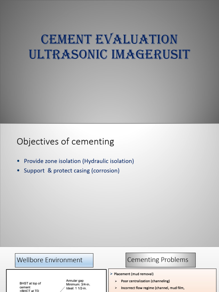 Ultrasonic Cement Evaluation Guide | PDF | Ultrasound | Acoustics