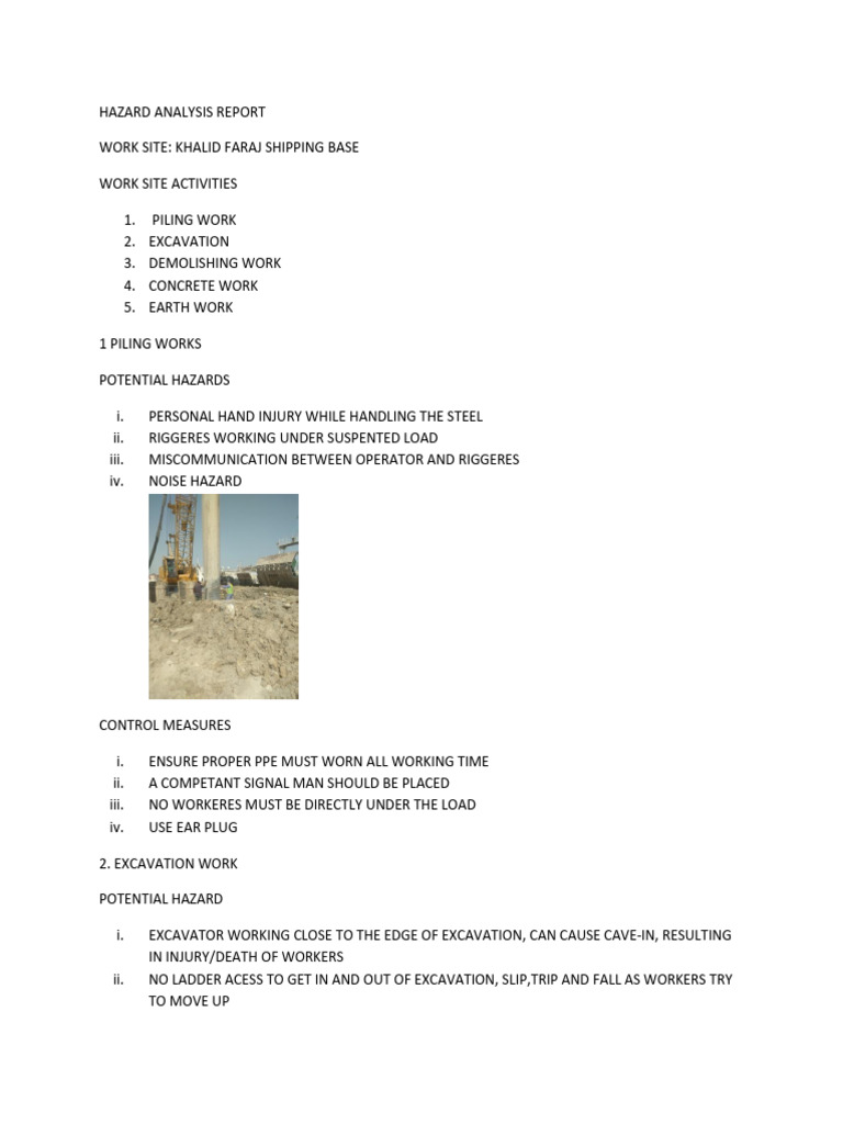 HAZARD ANALYSIS REPORT | PDF