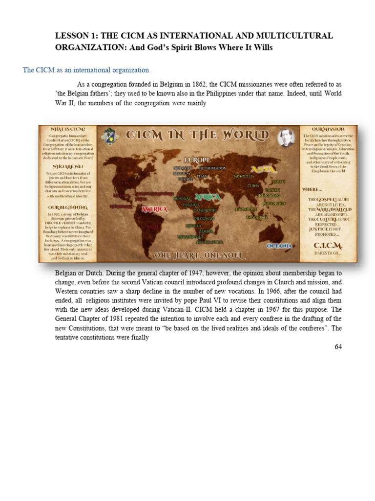CFE 104 CICM in The World Readings | PDF | Christian Mission | Second ...