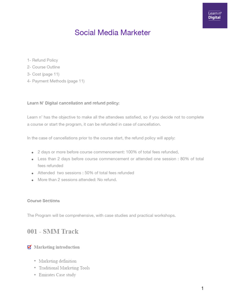 Social Media Marketer Outline | PDF | Linked In | Social Media Marketing