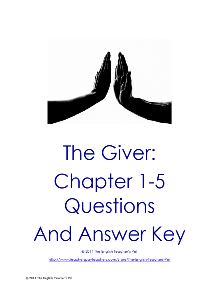 The Giver Chapters 15 Questions Vocabularyand Answer Key | PDF | The ...