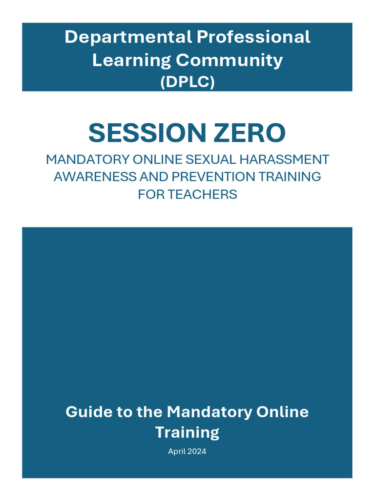 DPLC Session Zero on Sexual Harassment Awareness and Prevention Training | Download Free PDF ...