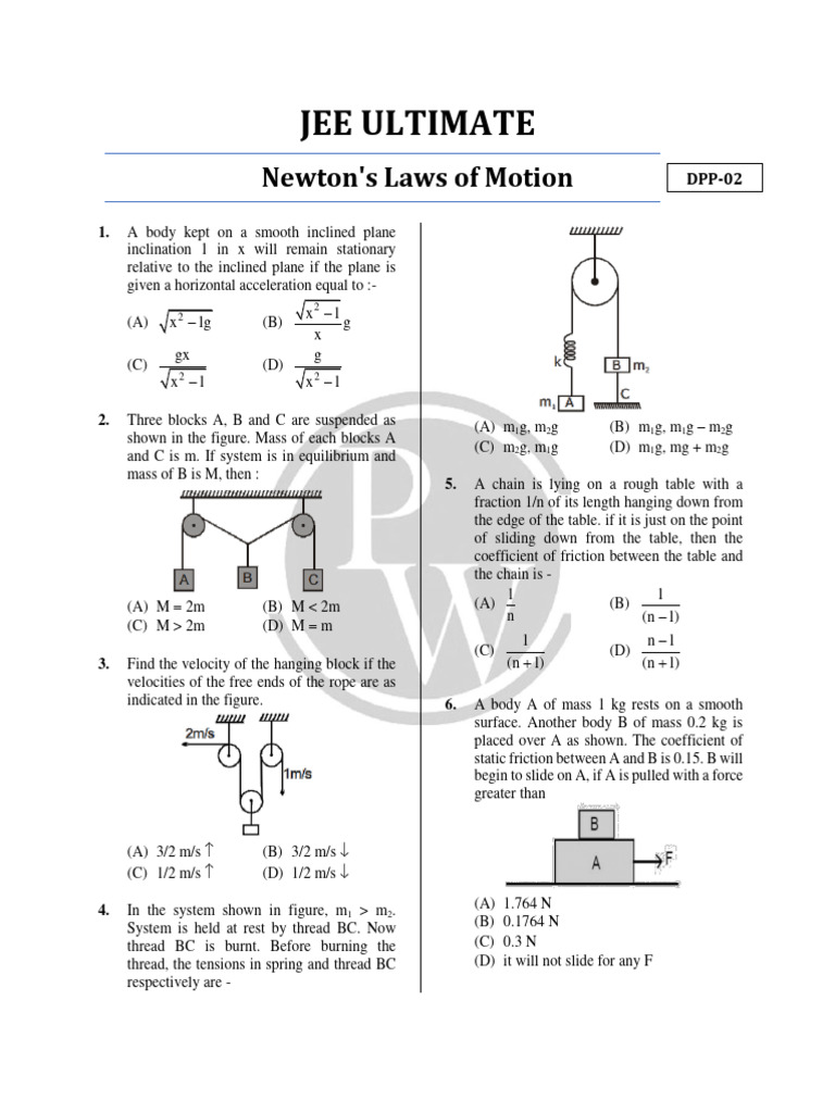 DPP NLM 2 | PDF | Force | Friction