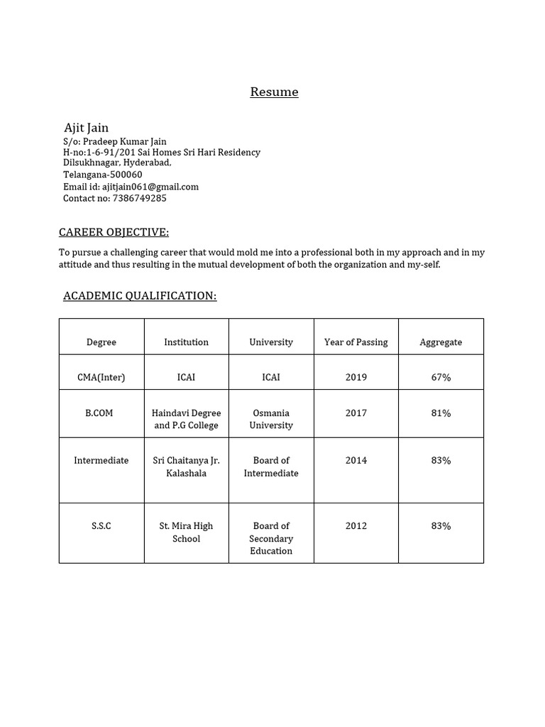 Resume_Ajit (1) | PDF