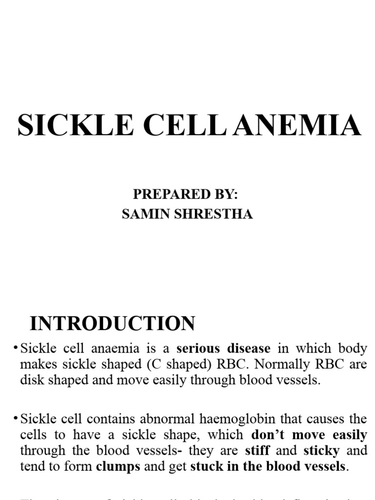 SICKLE CELL ANEMIA | PDF | Red Blood Cell | Anemia