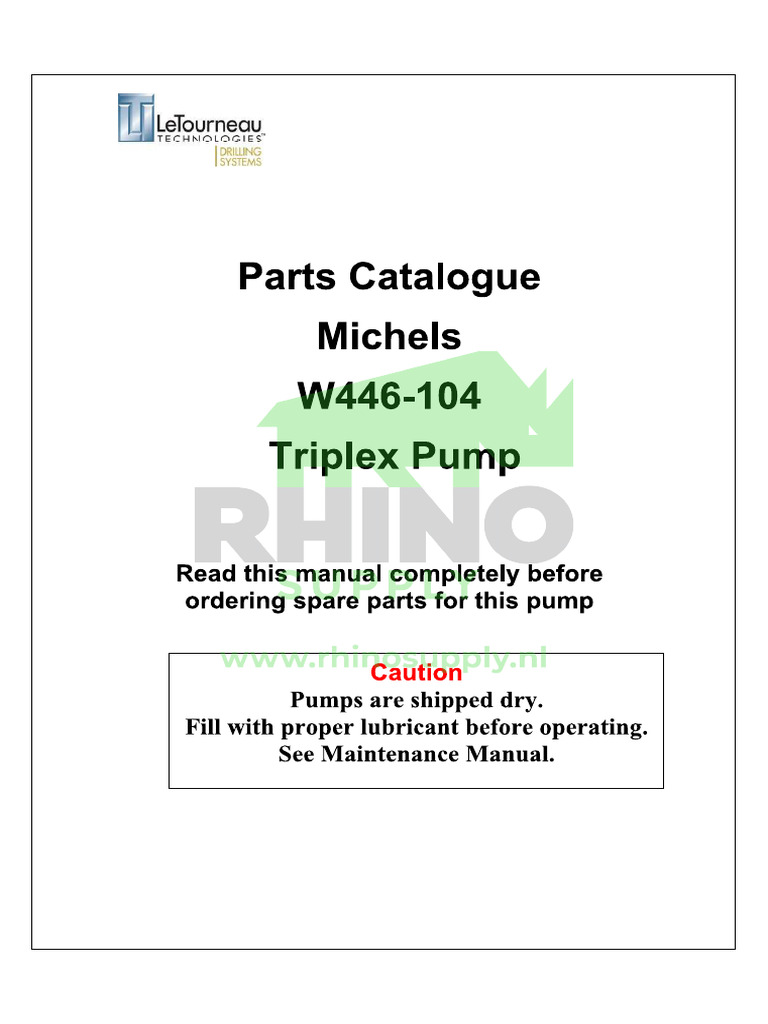 Rhino W446-104 Parts Catalogue | PDF