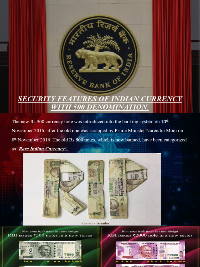 Security Features of Indian Currency With 500 Denomination | PDF ...