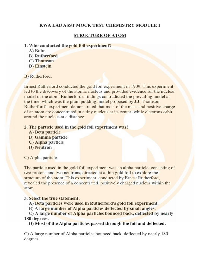 Chemistry Module1 - 34776595 - 2024 - 06 - 22 - 13 - 40 | PDF | Energy Level | Atoms