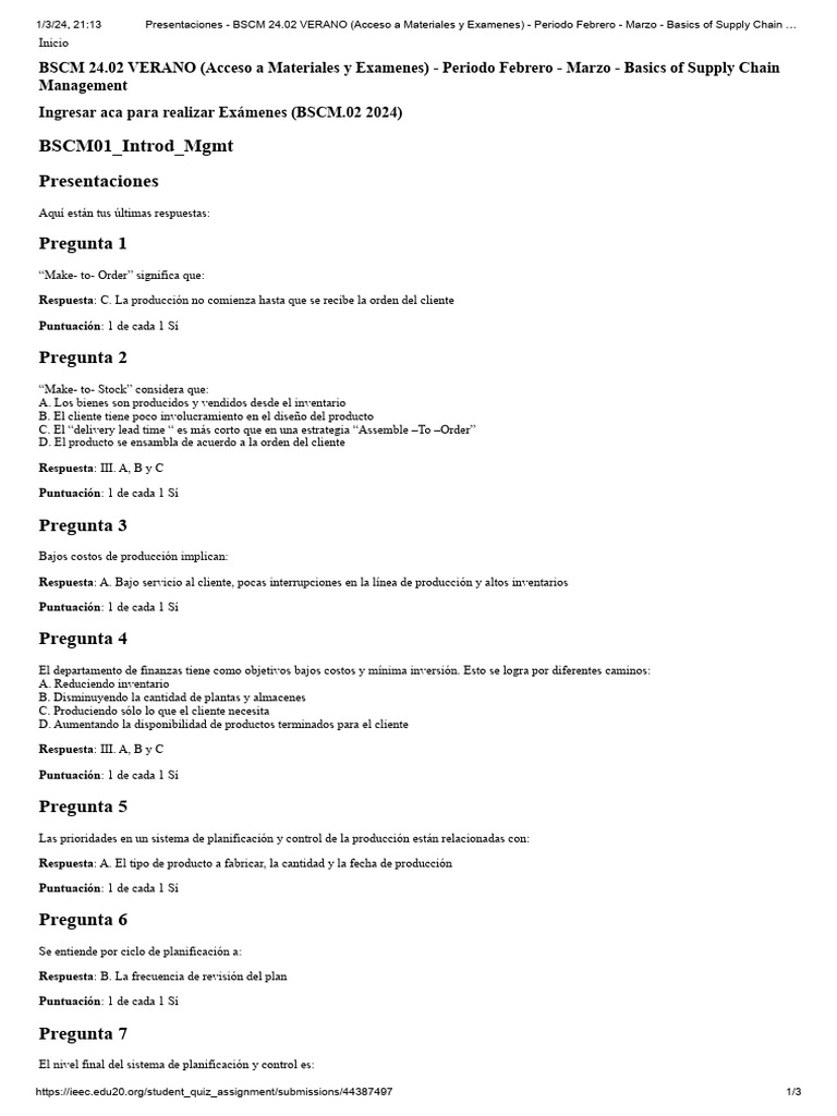 Presentaciones - BSCM 24.02 VERANO (Acceso a Materiales y Examenes) - Periodo Febrero - Marzo ...