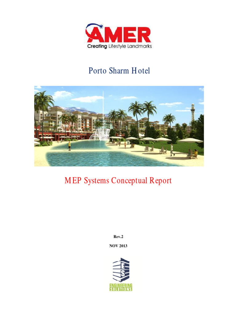 Porto Sharm Hotel - MEP Concept Report-Rev.2 | PDF | Duct (Flow) | Electric Power Distribution