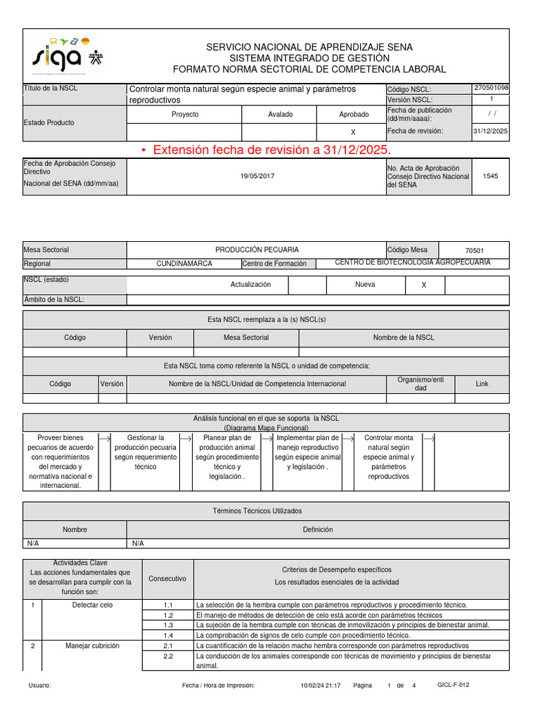 Extensión Fecha de Revisión A 31/12/2025.: Controlar Monta Natural ...