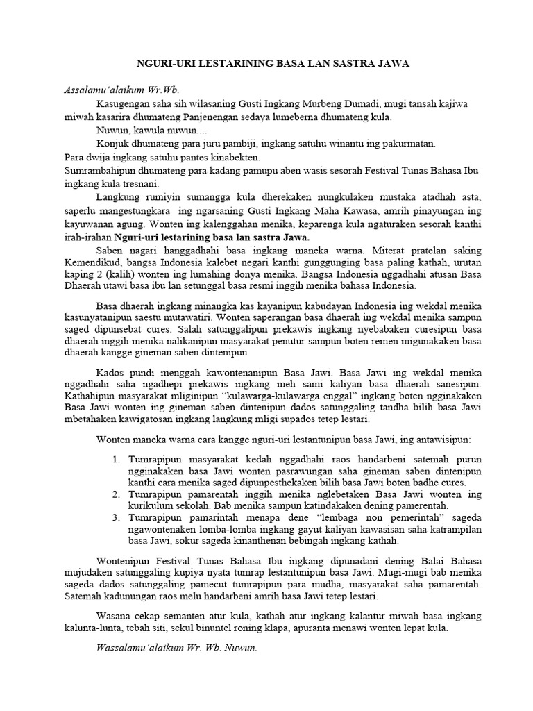 NASKAH SESORAH LOMBA TH 2023 Rev | PDF