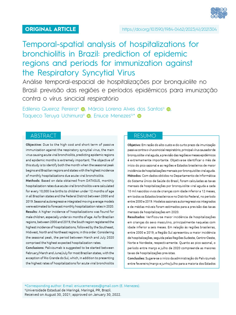 Temporal-Spatial Analysis of Hospitalizations For Bronchiolitis in ...