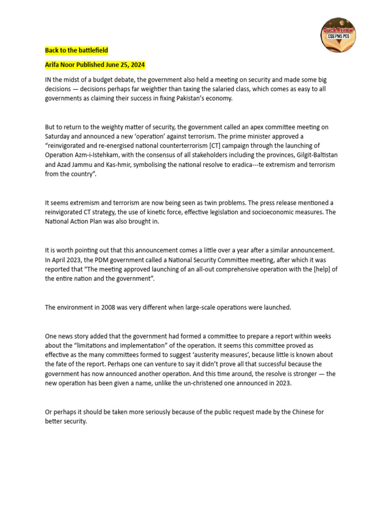 Back To The Battlefield 25-06 | PDF | Government | International Relations