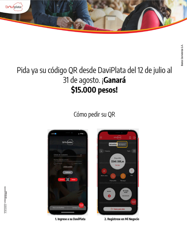 Pida Su Nuevo QR Davi Plata | PDF