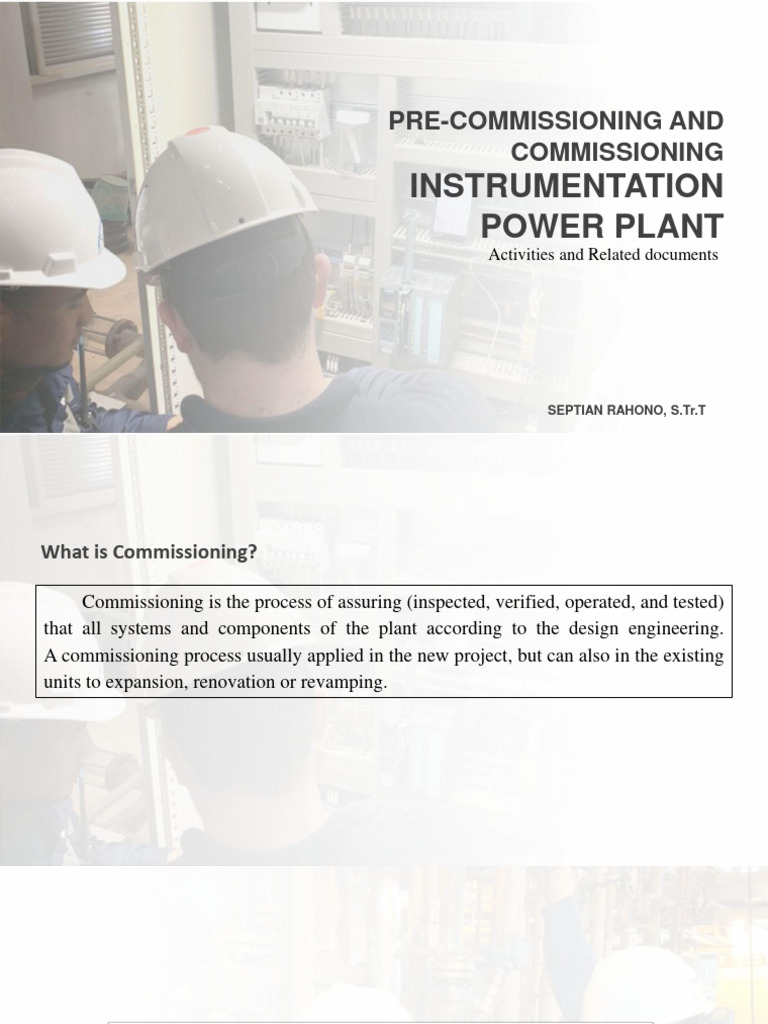 Instrumentation Precom and Commisioning Activities 1715053421 | PDF