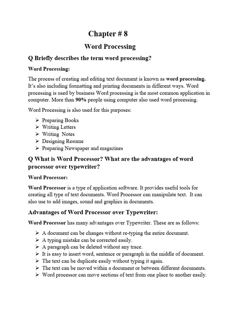 Chapter 8 Word Processing | PDF | Career & Growth | Computers