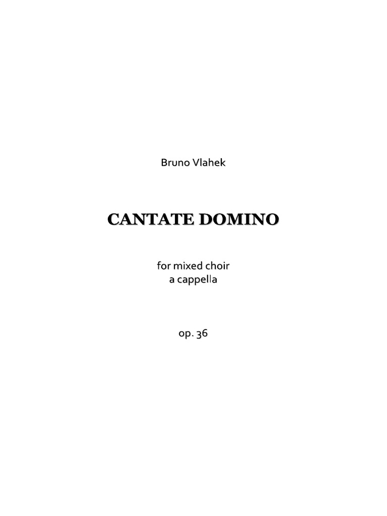 Bruno Vlahek - Cantate - Domino | PDF