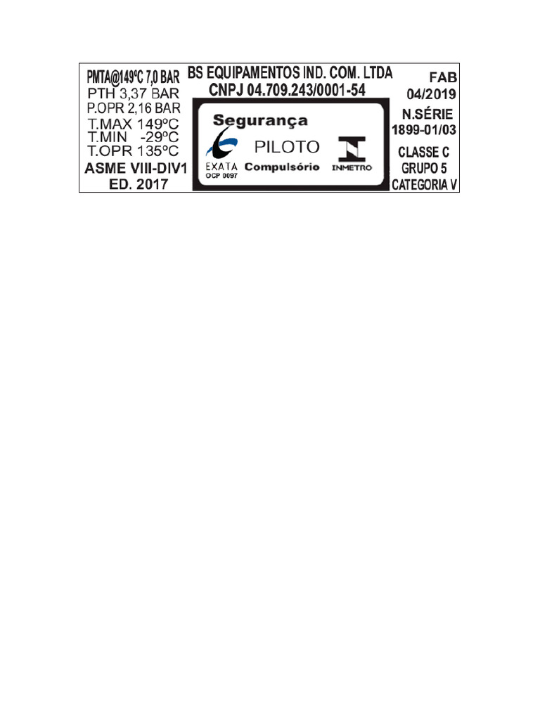 Etiqueta INMETRO | PDF