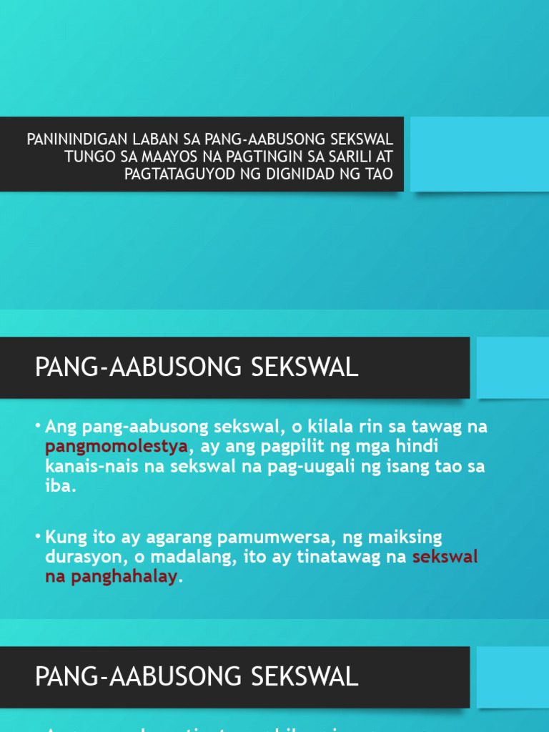 Values Pang Aabusong Sekswal | PDF | Child Abuse | Rape