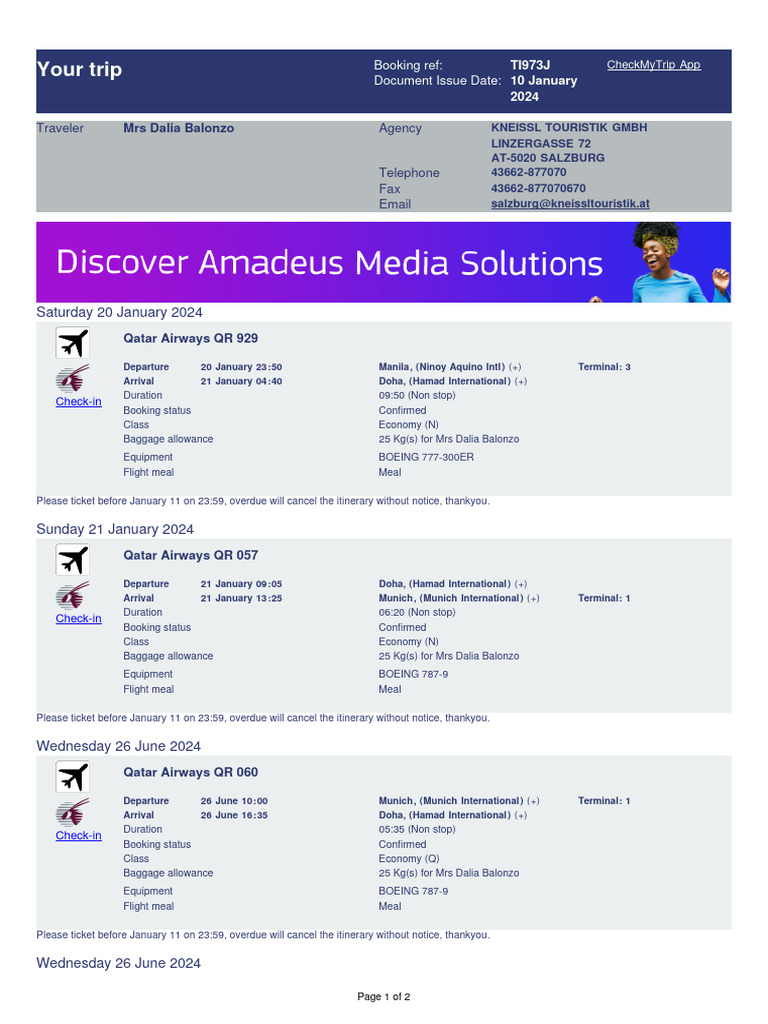 Itinerary | PDF | Aviation | Civil Aviation