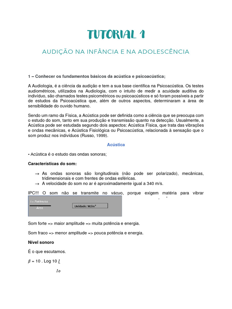 Tutorial de Audio 1 | PDF | Audição | Som
