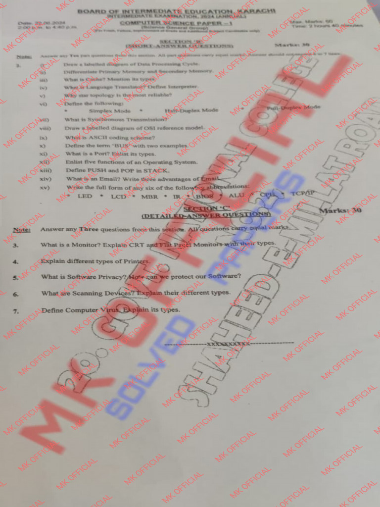 Xi - Computer CS Solved by MK Official | PDF Xi - Computer CS Solved by MK Official | PDF