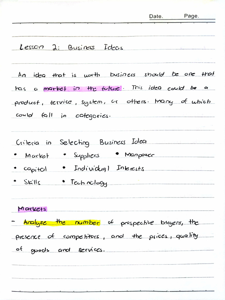 TLE Lesson 2 - Business Ideas | PDF
