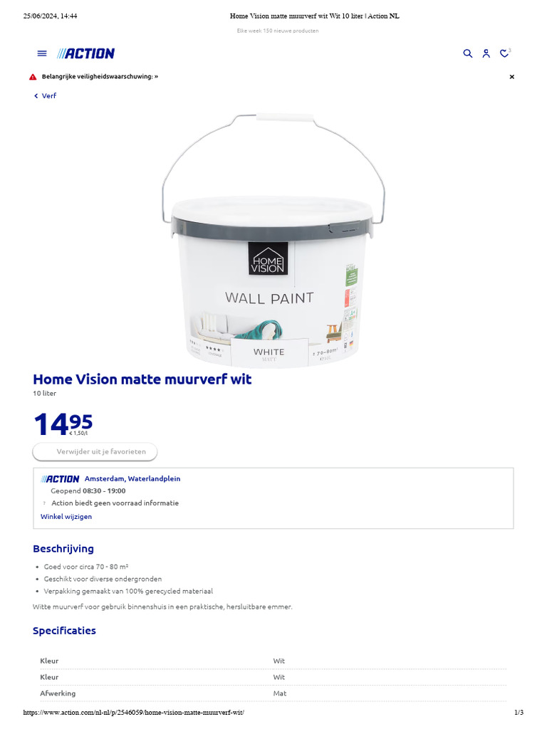 Home Vision Matte Muurverf Wit: Beschrijving | PDF