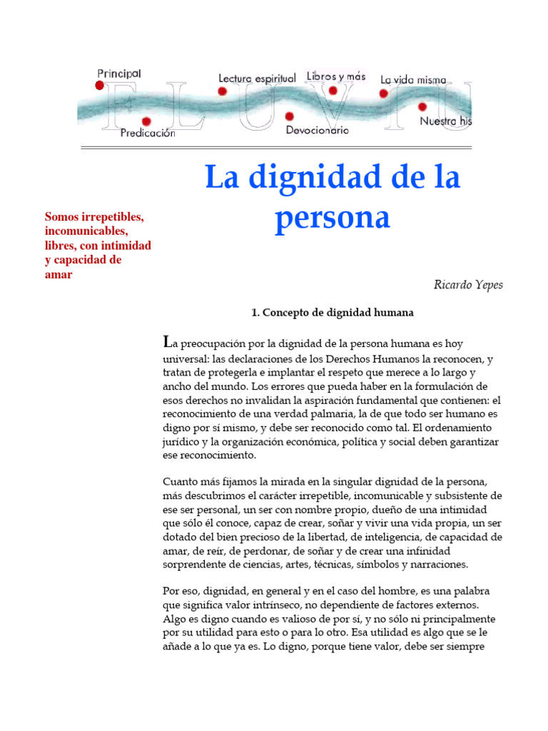 Dignidad Humana: Valor Intrínseco y Origen | PDF | Dignidad | Amor