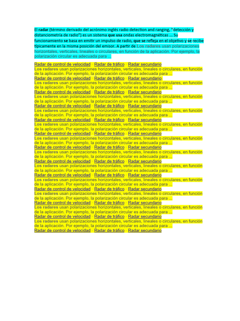 El Radar | PDF | Radar | Polarización (ondas)