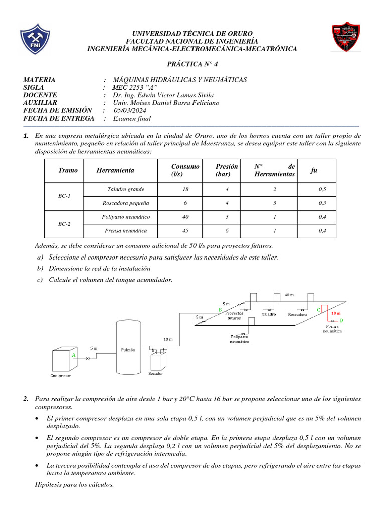 BC-1 Taladro Grande 18 4 2 0,5 Roscadora Pequeña 6 4 5 0,3 Polipasto Neumático 40 5 1 0,4 Prensa ...