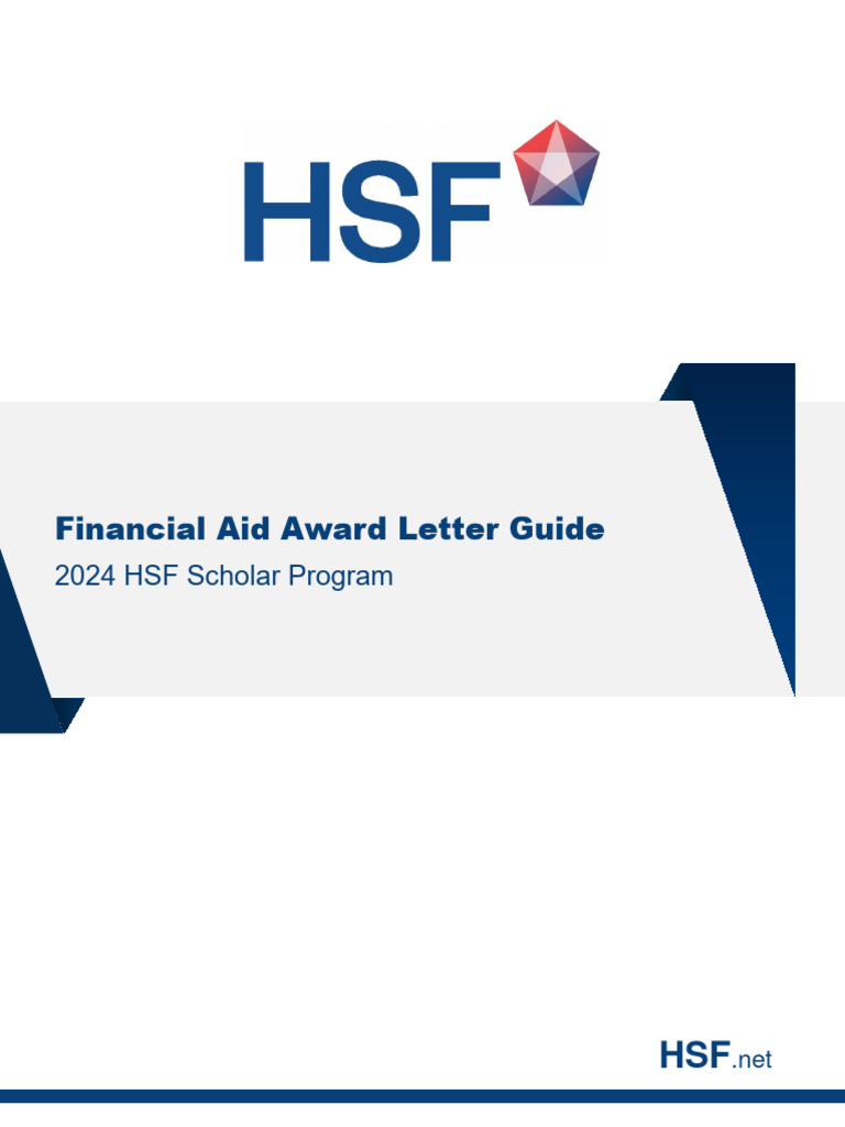 HSF Financial Aid Award Letter Guide | PDF | Student Financial Aid In ...