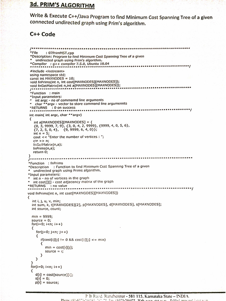 DAA 2nd Program | PDF